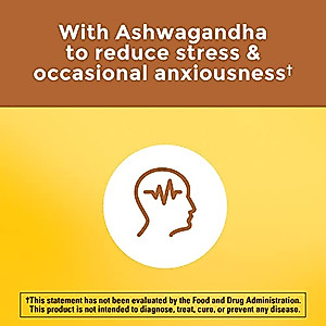 Nature Made Multi + Ashwagandha, Multivitamin for Women and Men for Daily Stress Relief Support, One Per Day, 60 Capsules