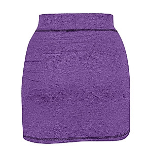 MOQIVGI Womens Golf Skirt High Waist Knee Length Casual Summer Dressy Trendy Cute Athletic Skorts Skirts with Pockets Shorts Sports Clothing Purple Medium