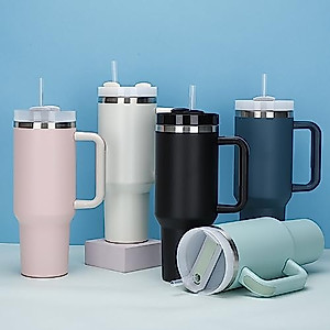 Straw Replacement for Stanley, Reusable Drinking Straws for Stanley 40 oz 30oz Tumbler Accessories, Silicone Anti Spill Stopper Set for Stanley Quencher 1.0/H2.0