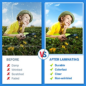 KTRIO Thermal Laminating Sheets, Hold 4 x 6 inch Photo Laminating Pouches, 5 Mil Clear Lamination Paper Protection 4.3 x 6.25 inch, Round Corner, 100 Pack