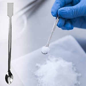 12 Pcs Stainless Steel Lab Spatula Micro Lab Scoop Spoon Reagent Laboratory Spatula Sampling Spoon with Pouch for Powders Gel Cap Filler, Capsule Filler