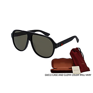 Gucci GG0009S 001 59M Black/Green Aviator Sunglasses For Men + BUNDLE with Designer iWear Eyewear Kit