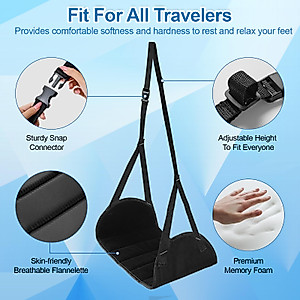 Pantry Pro Traveler's Bliss, Portable Adjustable Airplane Footstool with Hammock Design for Ultimate Comfort and Preventing Swelling and Soreness - Perfect for Home, Office, and Travel