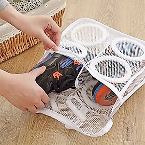 InfantLY Bright Lazy Shoes Laundry Wash Bag, Receive Washing Machine Shoes Bag Travel Shoe Protector Storage Bag Clothes Shoes Laundry Drying Organizer Bag