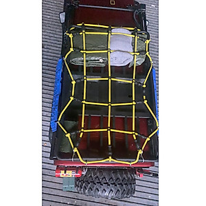 MOHERO 1/10 RC Elastic Luggage Net with Hook for 1:10th RC Vehicles RC Crawler Truck Car D90 TRX4 Roof Rack (Yellow)