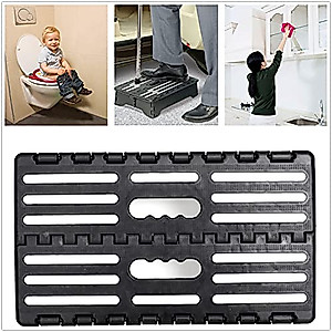 Portable Folding Step Stool 5”, Lightweight Plastic Short Stool Sturdy and Safe, Half Step Height Boost for Seniors and Kids, One Flip Low Step Riser with Handle