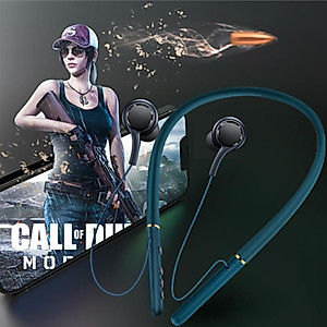 EGMITFX 2023 Sports Bluetooth Headset V5.2 Wireless Bluetooth Earbuds Neckband Headphones 48 Hours of Continuous Playback Time, Lossless Sound Support, Microphone and Volume Remote - Black