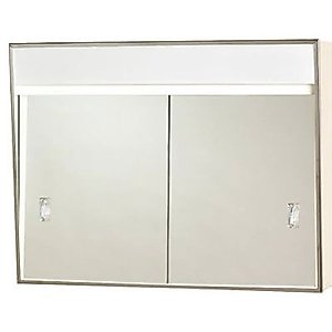 701L Series Sliding Medicine Cabinet, 2 Light With Courtesy Outlet, 24"