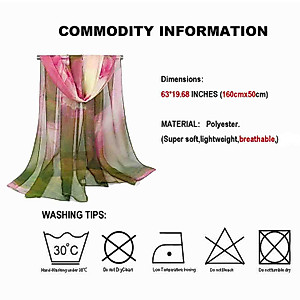 Acotavie Scarfs for Women Lightweight Fashion Scarves Print Floral Pattern Scarf Shawl Wraps (W01)