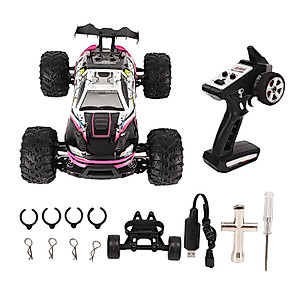 Rosvola 1/16 4WD Fast Remote Control Car, High Speed ​​RC Car Stepless Speed ​​Change 2840 Brushless Motor 70kmh for Flat Sites for Children Over 14 Years Old (Pink)
