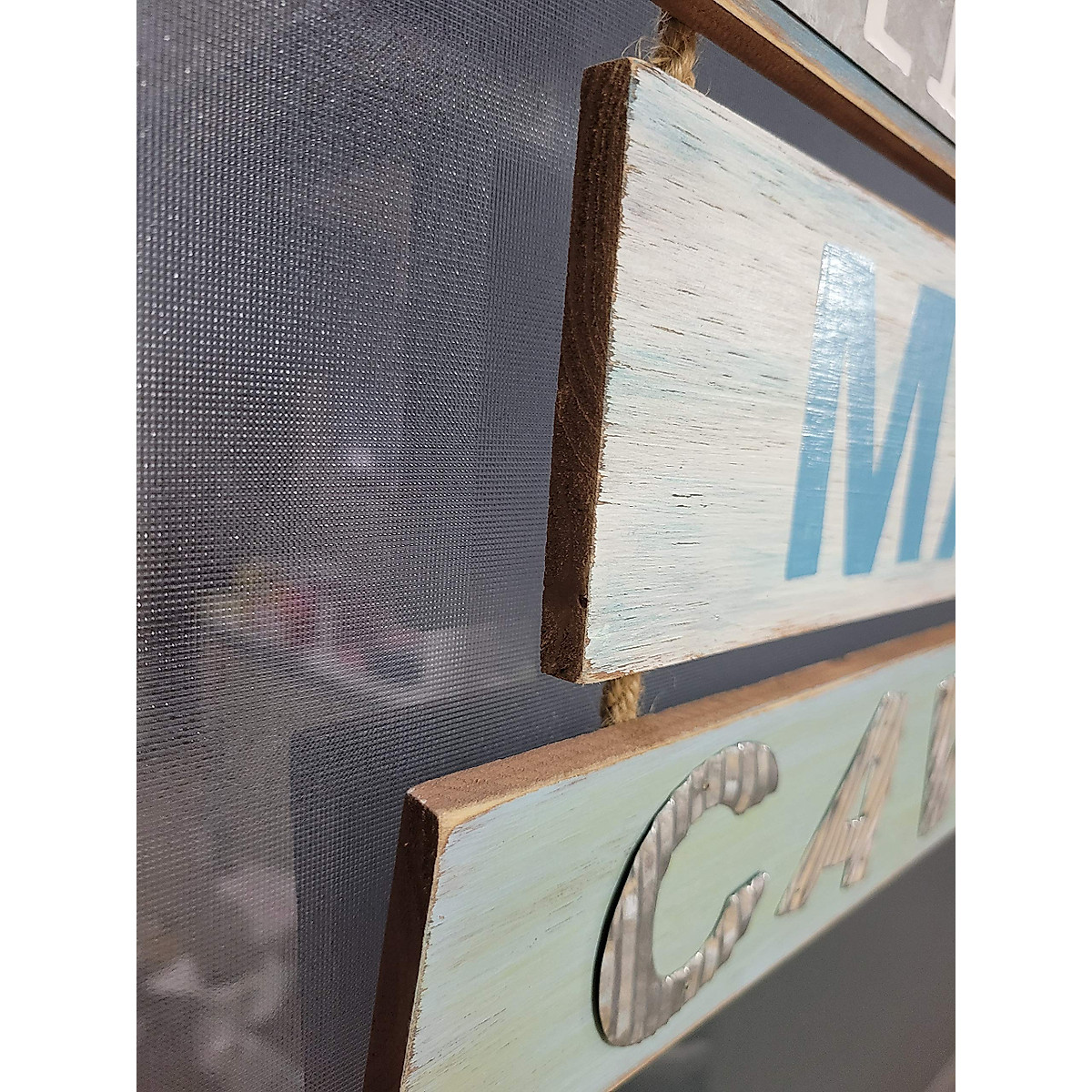 Blooming Party Nursery Wall Decor for Little Baby Boy or Toddler - Little Man Cave Wood Sign (Blue)