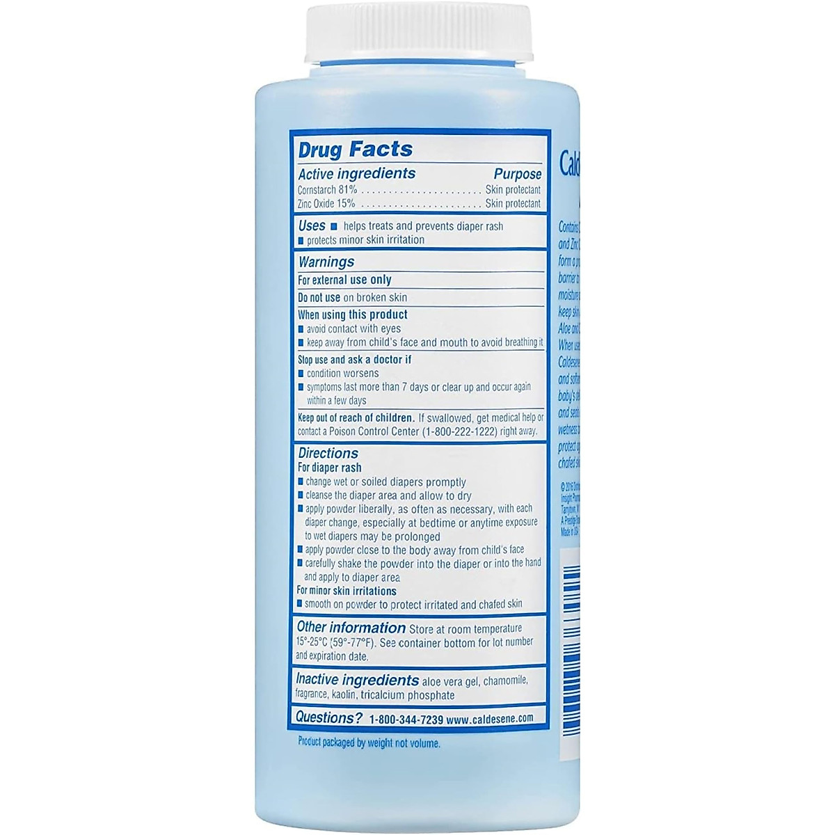 Caldesene Baby Cornstarch Powder With Zinc Oxide 5 oz (Pack of 8)