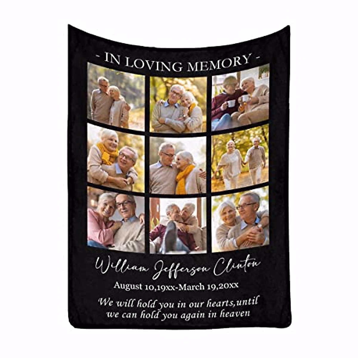 MyPupSocks Custom Memorial Gifts Blanket, Happy Birthday in Heaven Throw Blanket Personalized Photo Bed Throw Blanket in Memory of Wife Husband for Sympathy Remembrance Gifts 70x80