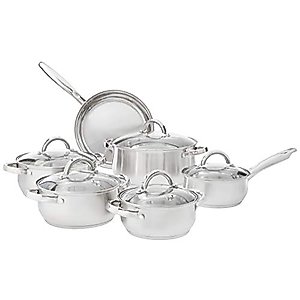 Heim Concept Stainless Steel 12-Piece Cookware Set, Silver