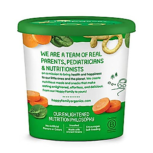 Happy Baby Organics Snackers Baked Grain Snack, Creamy Spinach & Carrot, 1.5 Ounce (Pack of 6)