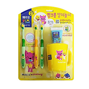 Pinkfong Baby Shark Kids Toothbrush Toothpaste Cup Set (2-4 Years Old)