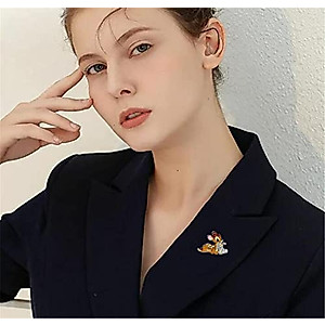Anime Bambi Lapel Pins Cute Deer Brooch Enamel Pin Brooches on Clothes Badges Backpack Fashion Accessories Jewelry Gift