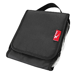 Travel hang up wash bag with 20x20x5cm detachable toiletry bag perfect for cabin hand luggage (Black)