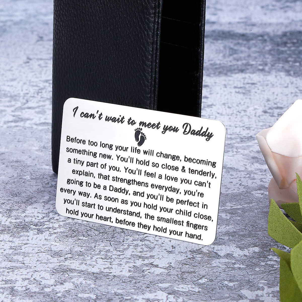 New Dad Wallet Insert Card Daddy to Be Gifts Pregnancy Baby Announcement Gifts for Him New Father Soon to Be Daddy Gifts for Men First Time Dads Gifts from New Mommy Christmas Father’s Day