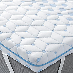 Sleepmax 3 Inch Medium Firm Mattress Topper Queen - Gel Memory Foam Mattress Topper - High Density Foam Mattress Pad for Back Pain, Medium Firm Foam Bed Topper with Removable Cover
