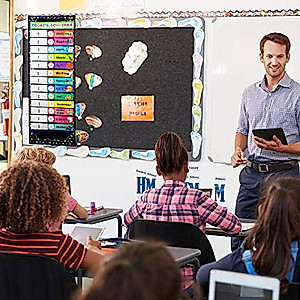 Chalkboard Brights Daily Schedule Pockets Chart for Classroom Office Home Teachers Preschool Activity Supplies 15 Pockets 14 Double-Sided Reusable Dry-Eraser Card 13 x 37 Inches