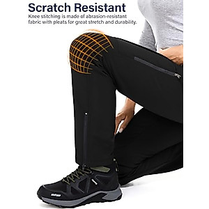 Womens Snow Pants Winter Waterproof Pants Outdoor Soft Shell Fleece Linded Cargo Ski Hiking Pants, Black 16