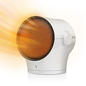 Elio Oscillating Space Heater for Indoor Use, 1000W Ceramic Portable Electric Heater up to 200 Square Ft, 3s Fast Safety Heat, Overheat + Tip-over Protection, 3 Temp Modes, for Home & Office (Alex)