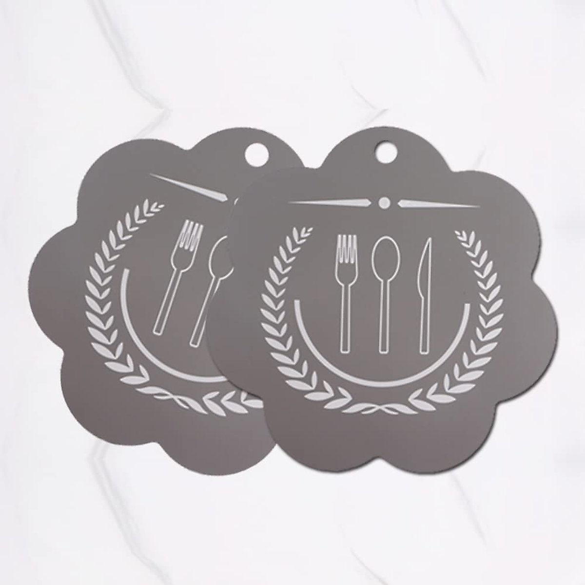 Induction Cooktop Protector Mat While Cooking 2 pcs Non Slip Pad Guard from Pollution Induction Cooker Protection Mat 10inches Flower Shape Grey Color Silicone Scratch Protector