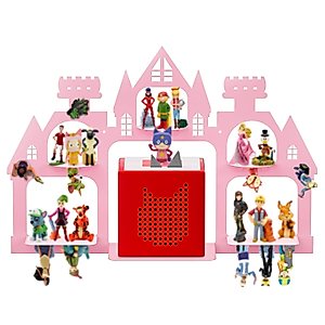 Demao for Toniebox Shelf Magnetic, Floating Shelf for Tonies Figures 20-30pcs, Display Shelf for Toniebox in Children's Room Decoration, Wall Mounted Shelf for Tonies Figures Storage-Pink Castle