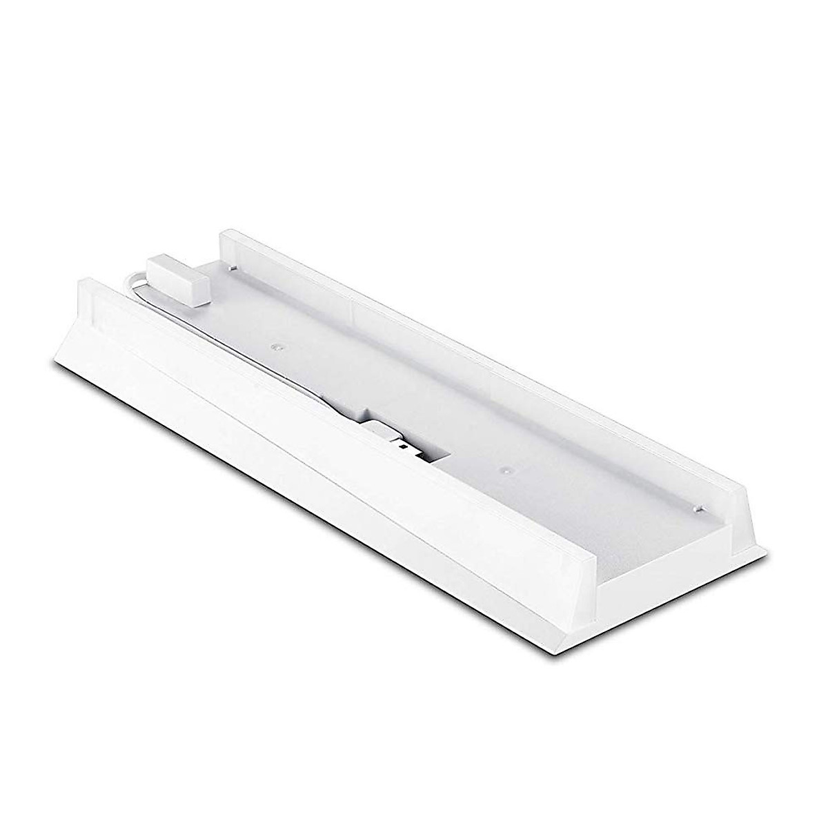 KlsyChry Vertical Stand for PS4 White, Blue Light Base Led PS4 Bracket Mount Holder Stand for PlayStation 4 Console with 3 USB Hub Ports -White