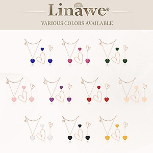 Linawe Black Heart Earrings, Rose Gold Hypoallergenic Stainless Steel Dangle Drop Earrings Dangling, Preppy Stuff Y2K Cute Asymmetrical Earrings, Gift Valentine's Day Anniversary