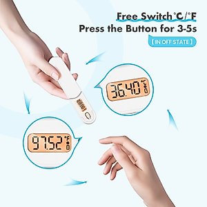 Femometer Basal Body Thermometer, Basal Thermometer for Ovulation, BBT for Fertility Tracking, Soft Backlight and Memory Recall, FM-VC-301(White)