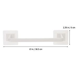 DOITOOL White Towel Rack Bathroom Hand Towel Holder No Drill Single Towel Rod Hand Towel Holder Adhesive Bathroom Towel Hanger for Hotel Home, 34cm