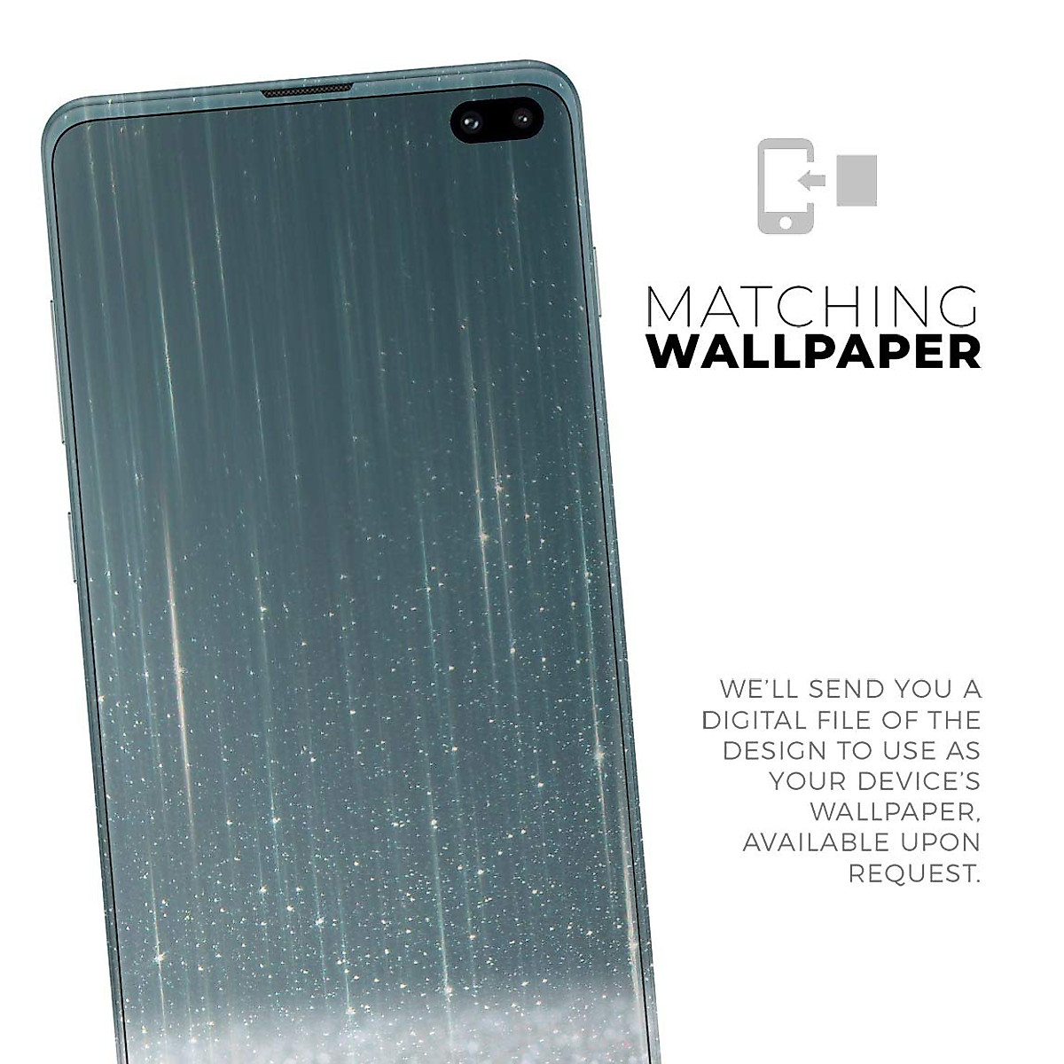 DesignSkinz Scratched Teal and White Surface with Silver Sparkle Protective Vinyl Decal Wrap Skin Cover Compatible with The Samsung Galaxy S20 (Screen Trim & Back Glass Skin)