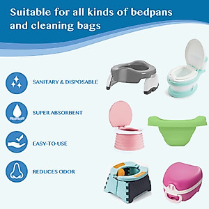 Portable Super Absorbent Cotton-Disposable Gelling Absorbent Pads,Leak-Proof, Odor Reducing,Fit Universal Potty Chair Liners Bags,Baby Travel Potty Bags and Toilet Training