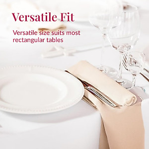 4 White Plastic Tablecloth - 108 X 54 Plastic Table Cloth | Disposable Tablecloths | White Tablecloths | Plastic Table Cover | Tablecloths for BBQ, Party, Fine Dining, Wedding, Outdoor