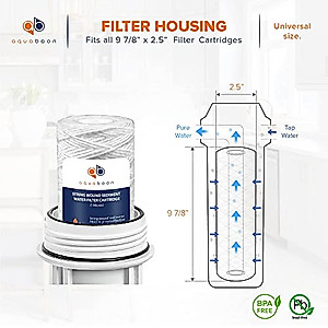 Aquaboon 1 Micron 10" x 2.5" String Wound Sediment Water Filter Cartridge | Universal Replacement for Any 10 inch RO Unit | Compatible with WFPFC4002, CW-F, PFC4002, 2-Pack