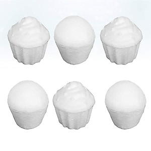 12pcs Foam Cupcake Polystyrene Foam Cake Model Styrofoam Modelling Mould DIY Foam Mold for Crafts Flower Wedding Christmas Party Decoration 7.8cm 7.5cm