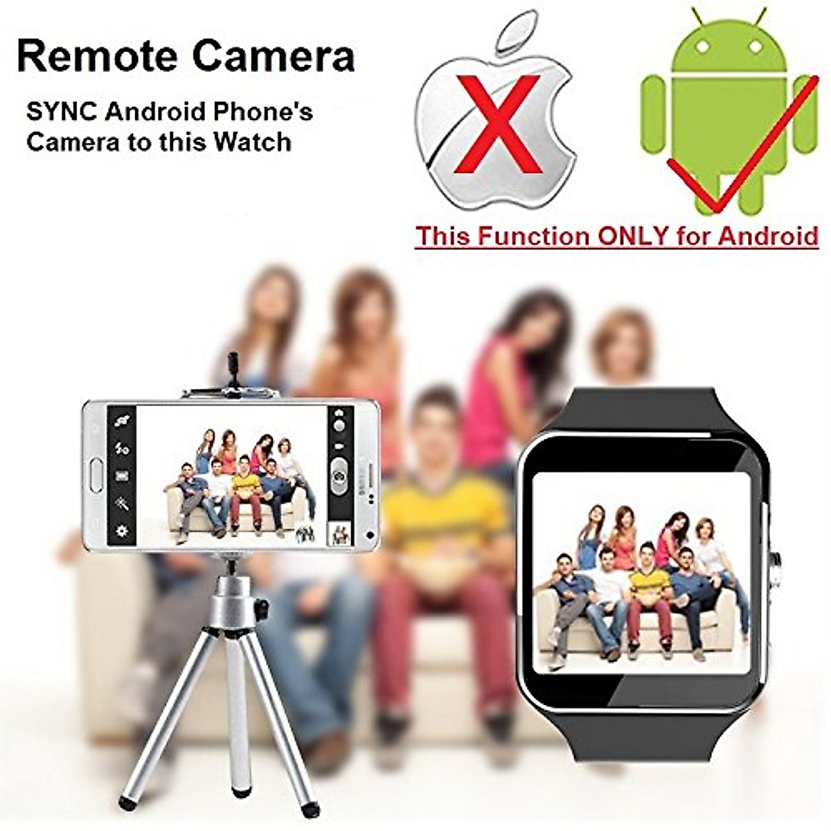 CNPGD Smart Watch for Android Phones Samsung Iphone Compatible Quad Band Unlocked Watch Cell Phone for Men and Women Touch Screen Fitness Tracker Pedometer Sleep Monitor