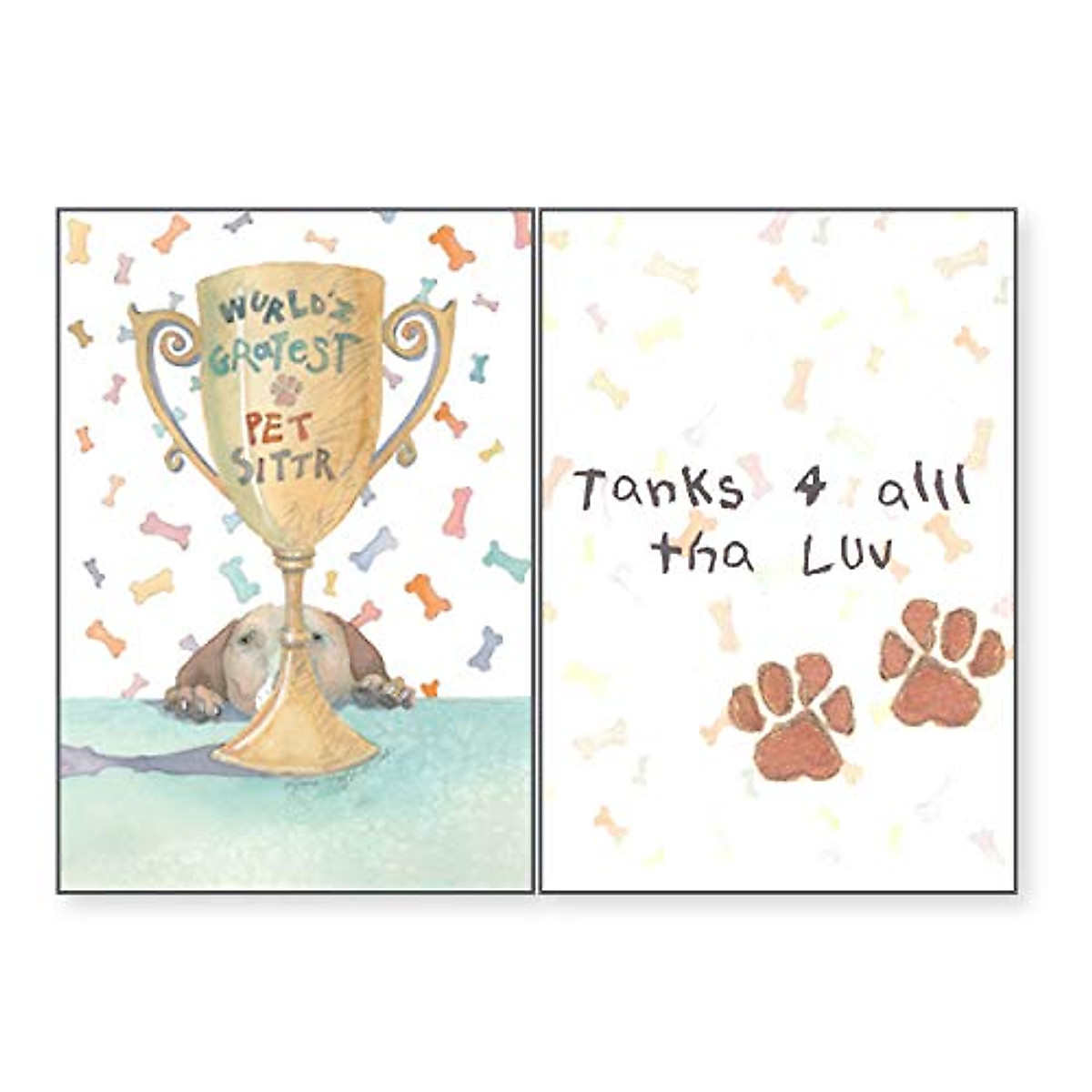 Dog Speak Pet Sitter Thank You Cards Three (3) Pack - World's Greatest, Favorite, and Thank You Cards