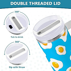 Eggs Blue Stainless Steel Vacuum Insulated Tumbler with Lid and Straw for Water, Insulated Tumbler 30 OZ / 0.89 L