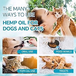 Woyamay Hemp Oil for Dogs and Cats - Hemp Oil Drops Rich in Omega 3, 6, 9 and Organic Extract Helps Pets with Аnxiеty, Pаin, Strеss, Slееp, Аrthritis, Sеizures Rеlief, Pets Calming Treat-2 Pack