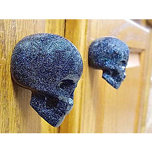 Black Holographic (HOLO) Cabinet Skull Knobs and Pulls (Set of 2)