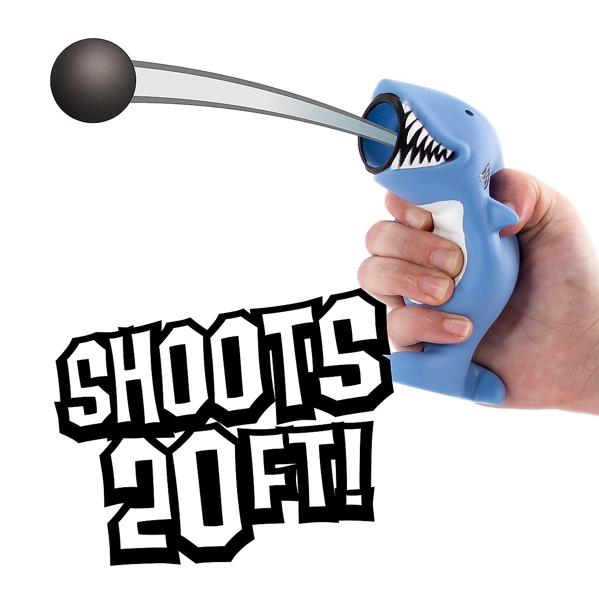 Hog Wild Shark Popper Toy 2-Pack - Launch Foam Balls Up to 20 Feet, Indoor/Outdoor Fun, 12 Balls Included, for All Occasions - Ages 4+ | Exciting & Entertaining Playtime