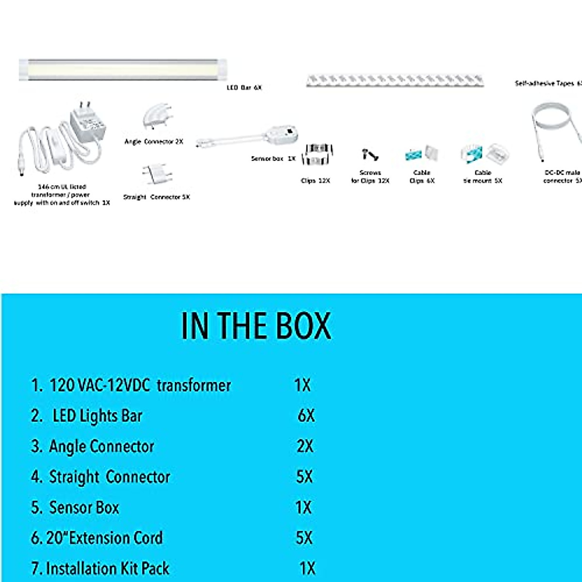 LAMPAOUS LED Dimmable Under Cabinet Lighting Kit, Hand Wave Activated - Touchless Dimming Control, Warm White 6X 12 Panel (Warm White)