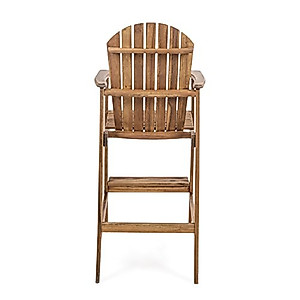 Christopher Knight Home Malibu Outdoor Acacia Wood Adirondack Barstools, 2-Pcs Set, Natural Stained