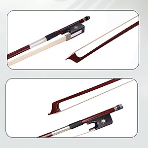 ADM 4/4 Full Size Student Cello Bow, Well Balanced Handmade Brazilwood Classic Cellos Bow Light Weight with Horsehair, Ebony Frog for Beginners