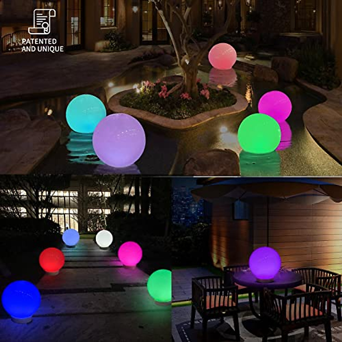 Solar Pool Lights Floating, IP68 Waterproof Hot Tub Light Glow Balls ...