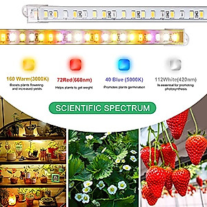 Grow Lights Strip Full Spectrum Cabinet Lights Grow Plant Light with 4/8/12H Auto On/Off Timer,384 LEDs 10 Brightness Grow Bar Strips Sunlike Grow Lamp for Indoor Plants 8 Pack