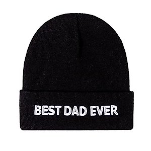 Funny Gifts for Dad from Daughter Son Fathers Day Beanie Winter Hat Christmas Stocking Stuffers for Men Daddy Step Dad Him Black